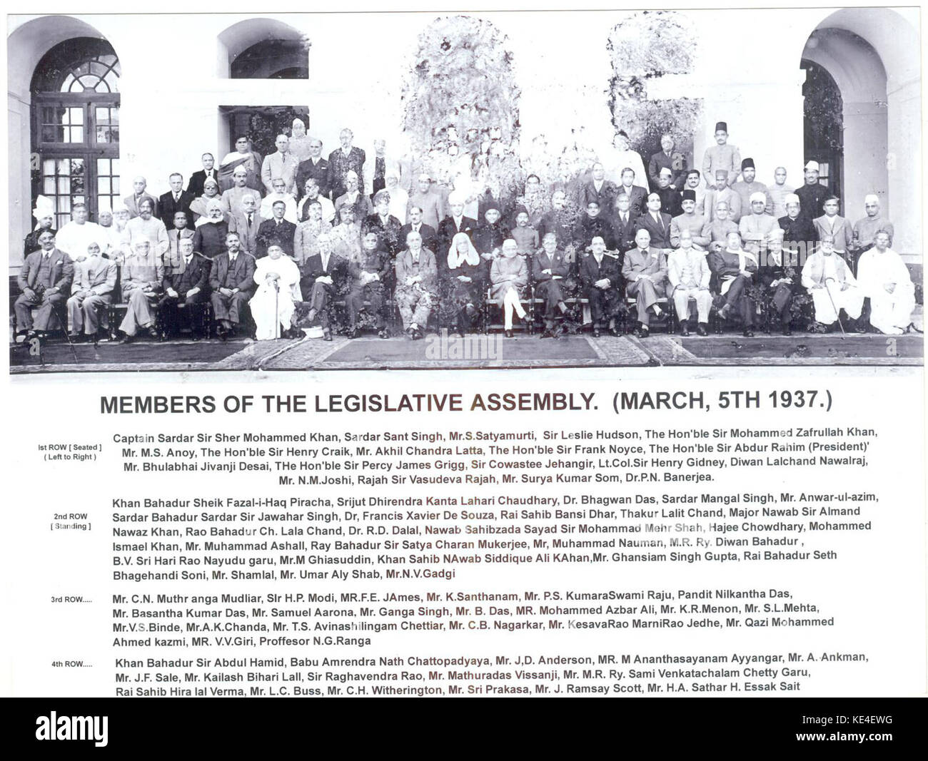 Group Photo of members of legislative assembly ,India dated 1937 03 05 ...