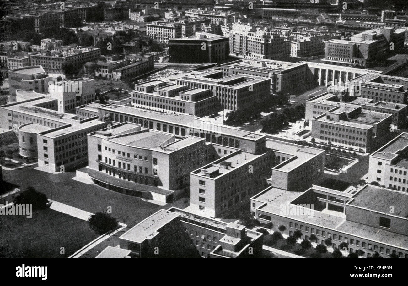 A historical image of Rome University in 1938, showcasing the ...