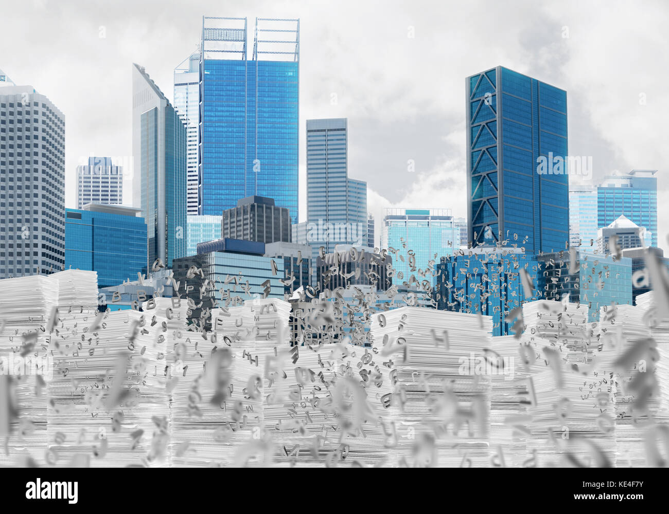 Modern city view. Business cityscape Stock Photo - Alamy