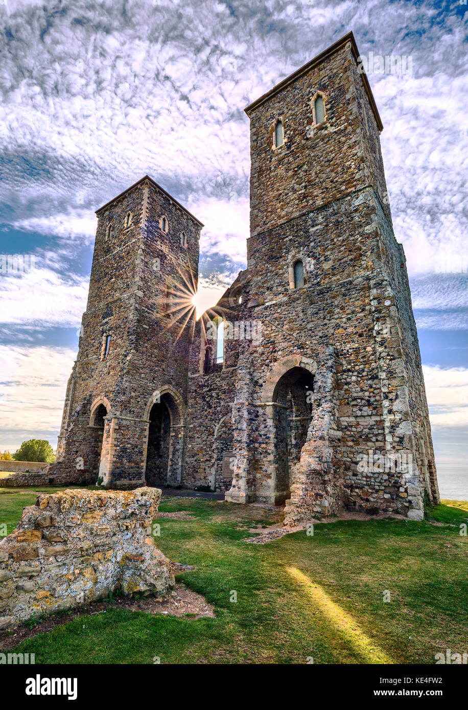 Reculver Towers seen from the eastern side Stock Photo - Alamy
