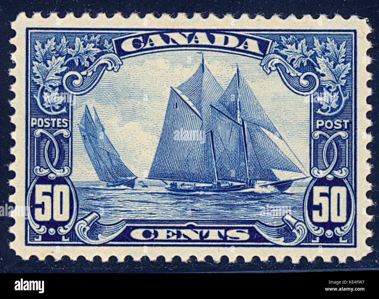 This image features the 1928 50-cent stamp from Canada, known for ...