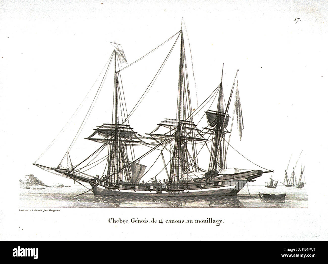 The 'Chebec Gênois de 14 canons' refers to a Genoese type of warship ...