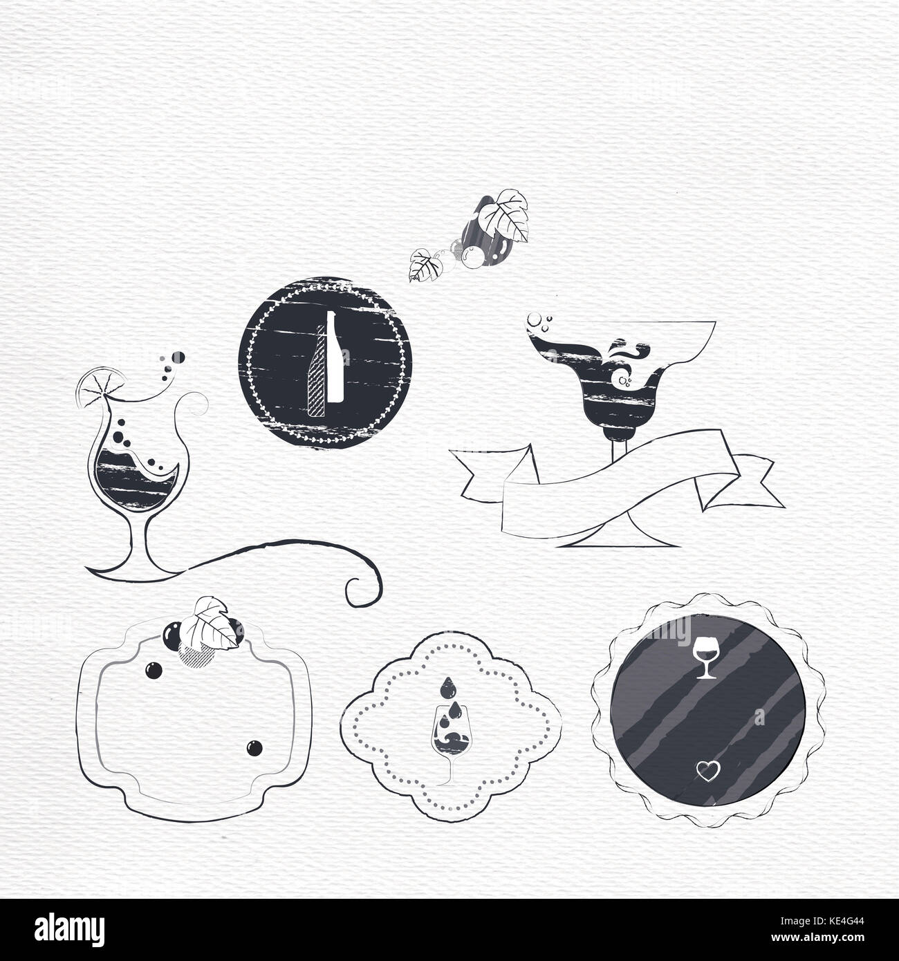 Vintage sticker labels Stock Photo - Alamy