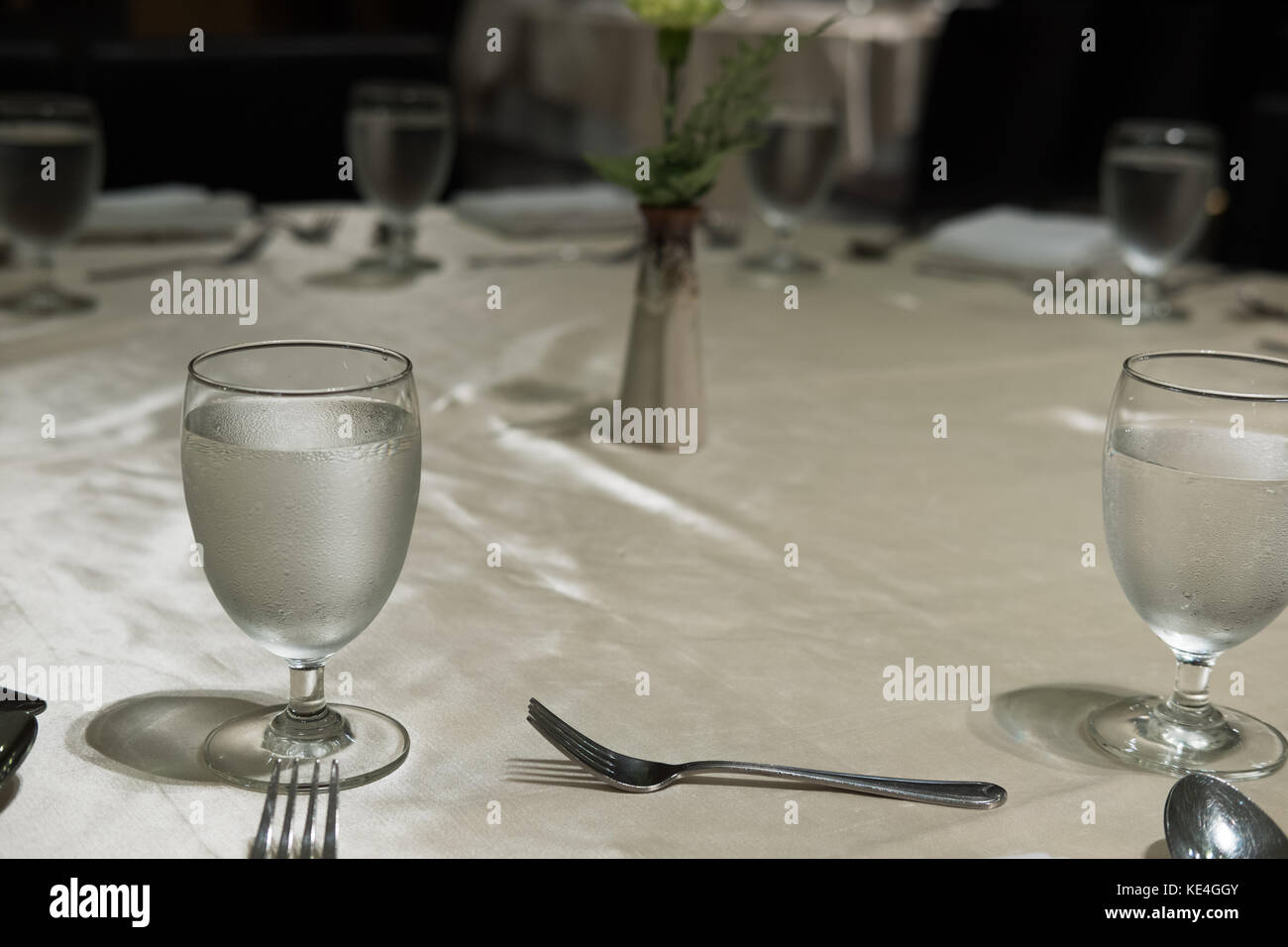 glass of water on table. food court, cafeteria, modern restaurant ...