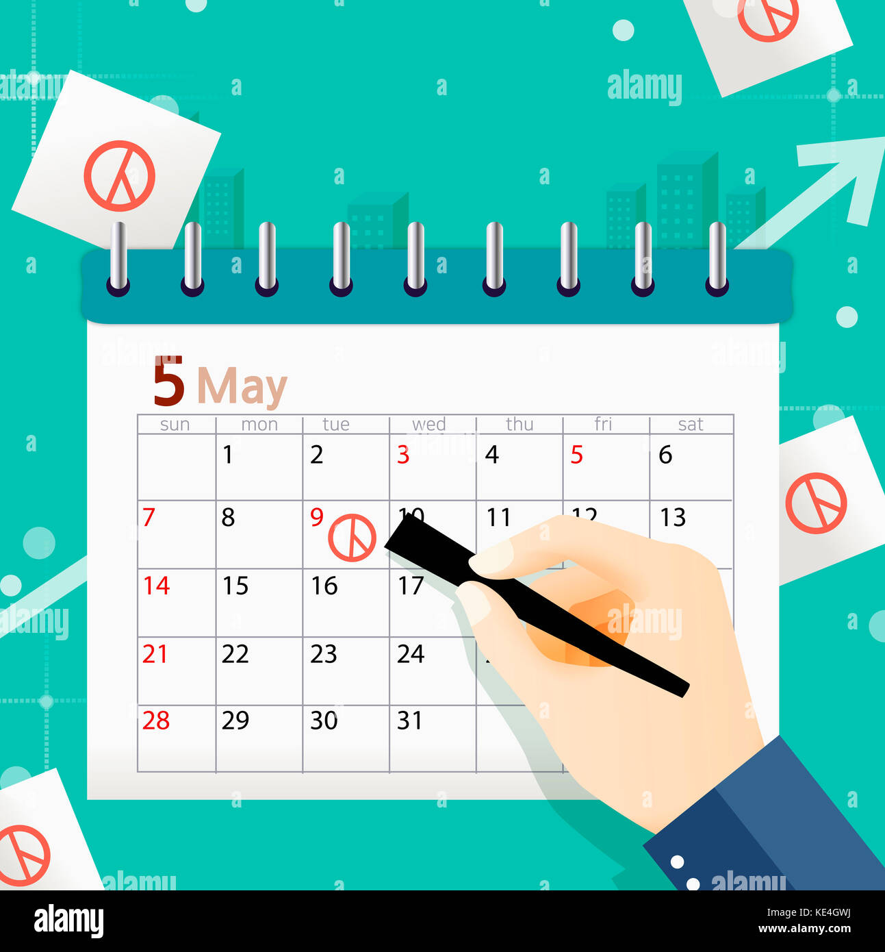 Hand holding a voting stamp and marking election day Stock Photo - Alamy