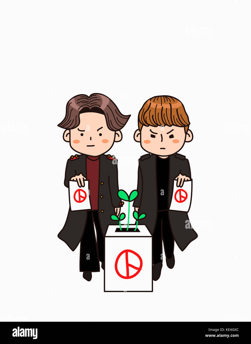 Two serious men voting Stock Photo - Alamy