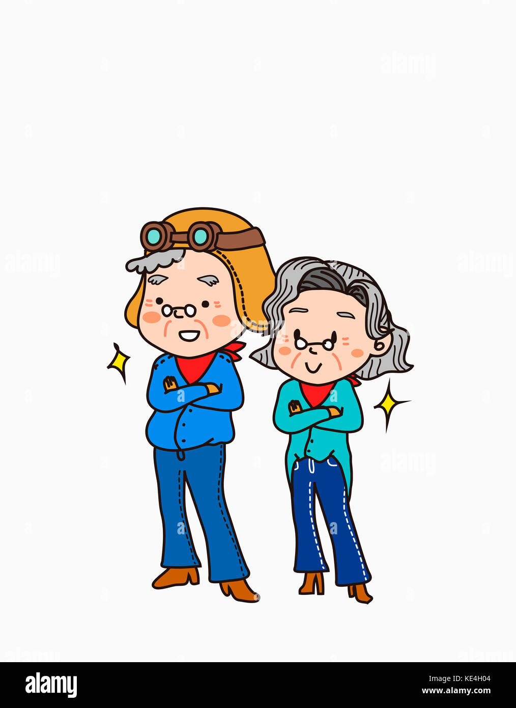 Smiling confident senior couple posing Stock Photo - Alamy