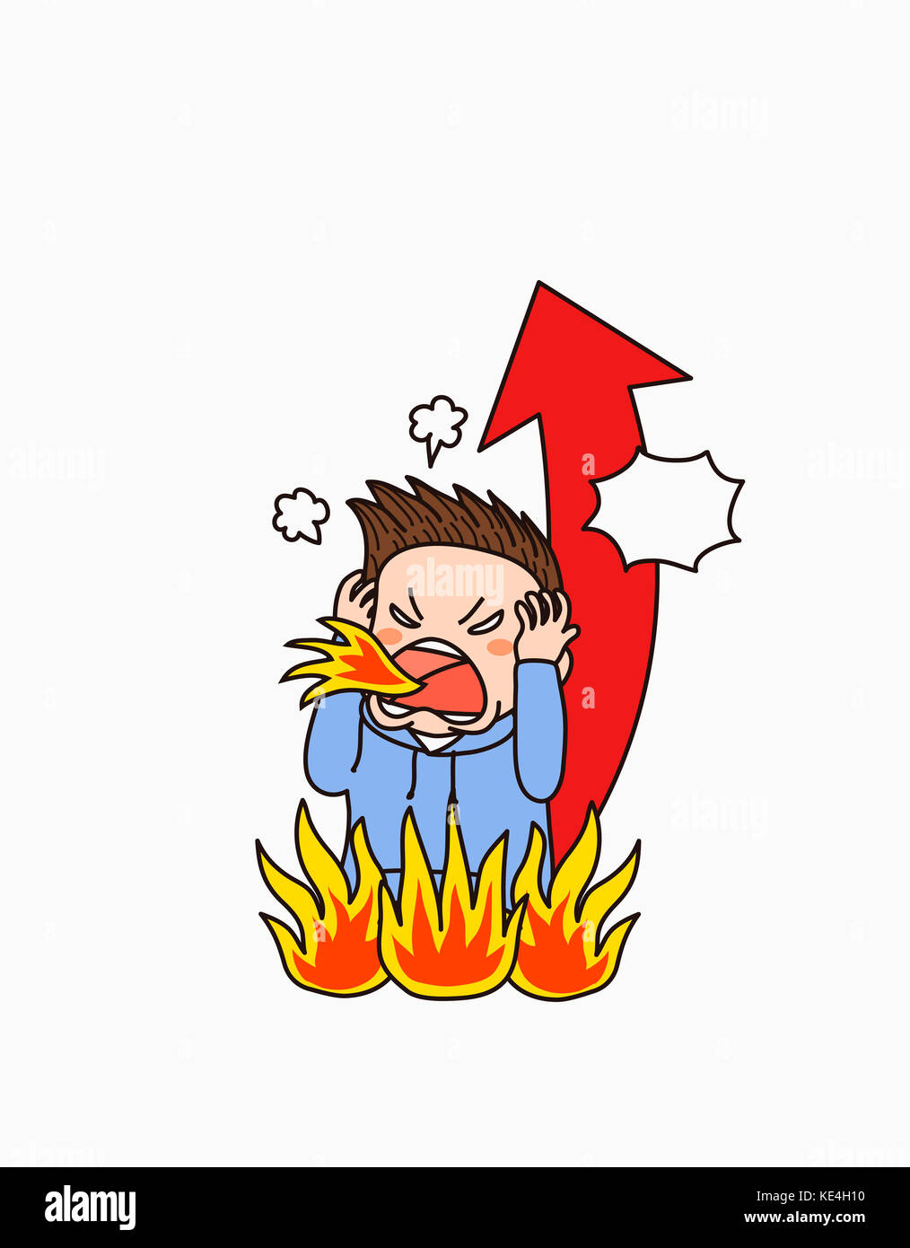 Emoticon of angry man shouting Stock Photo - Alamy