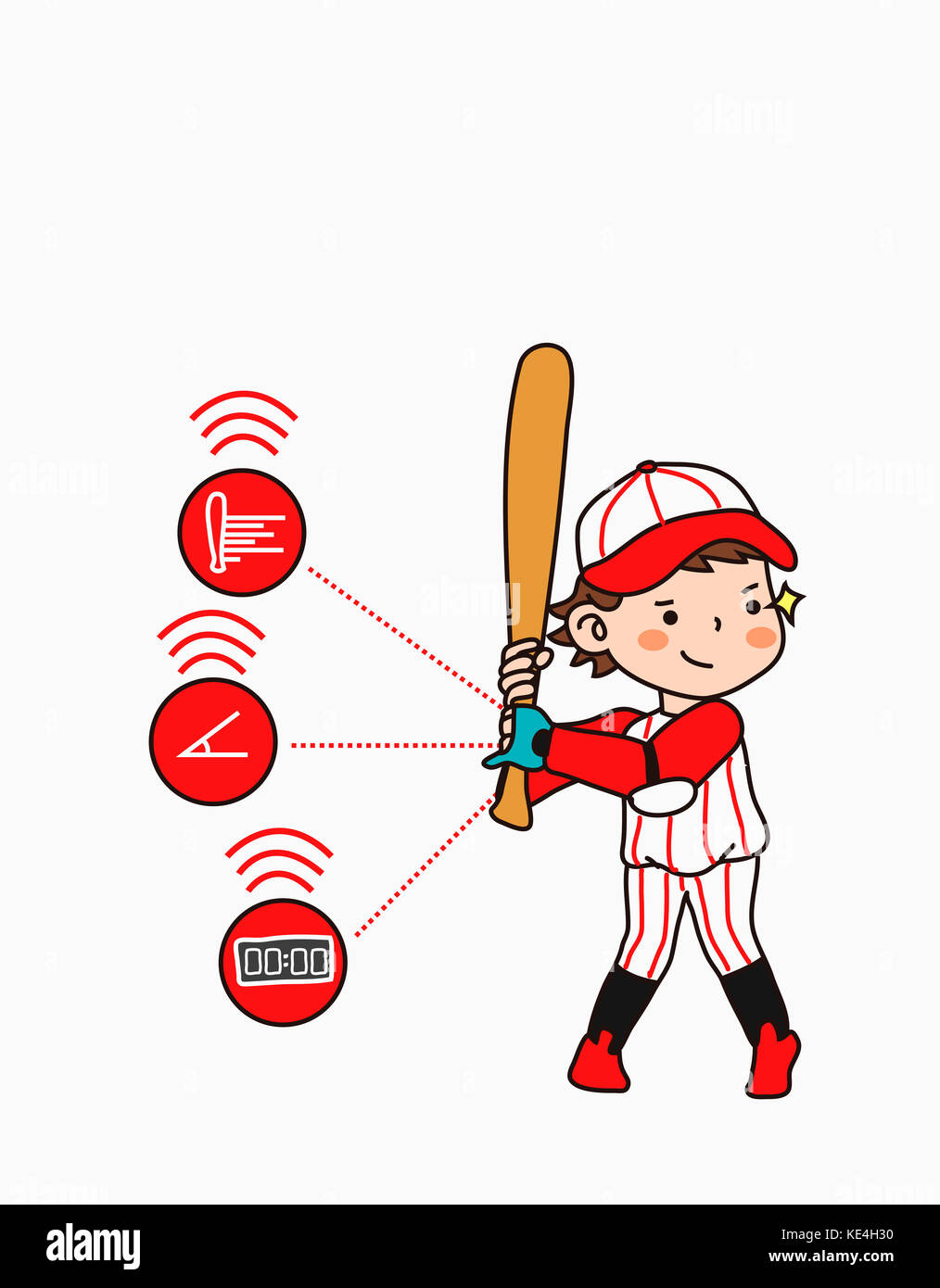 Smiling baseball player with a bat posing Stock Photo - Alamy