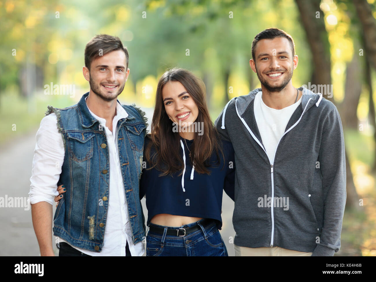 Three Friends Hugging