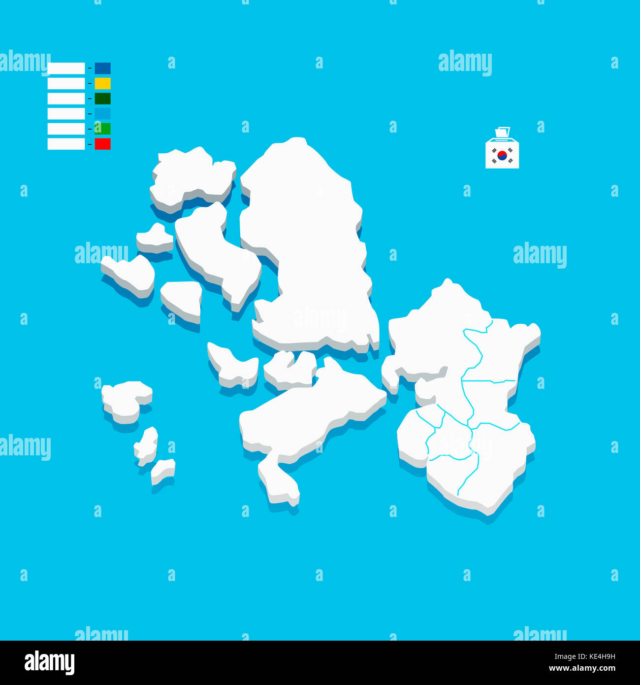 Infographic illustration, map of Incheon Stock Photo - Alamy