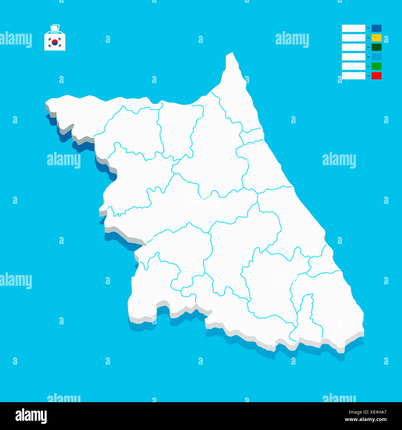 Infographic map of Gangwon-do in Korea Stock Photo - Alamy