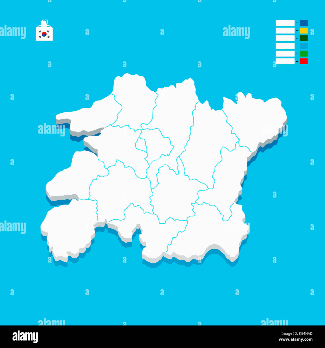 Infographic map of Jeollabuk-do in Korea Stock Photo - Alamy