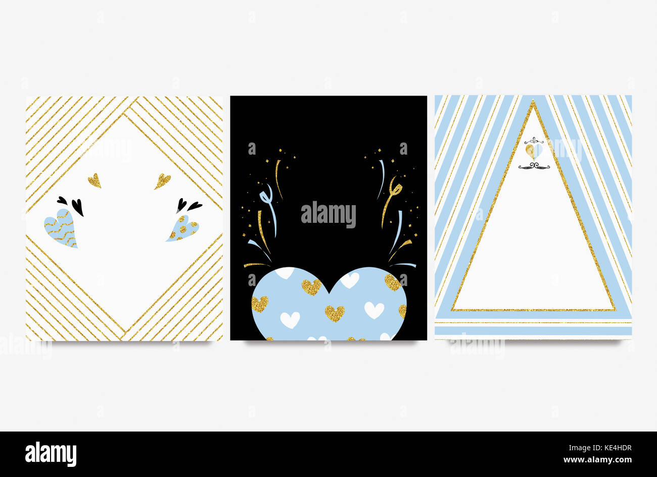 Card designs with hearts Stock Photo - Alamy