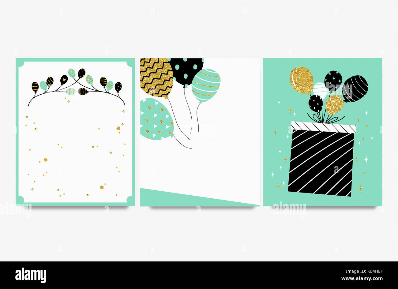 Card designs with balloons Stock Photo - Alamy