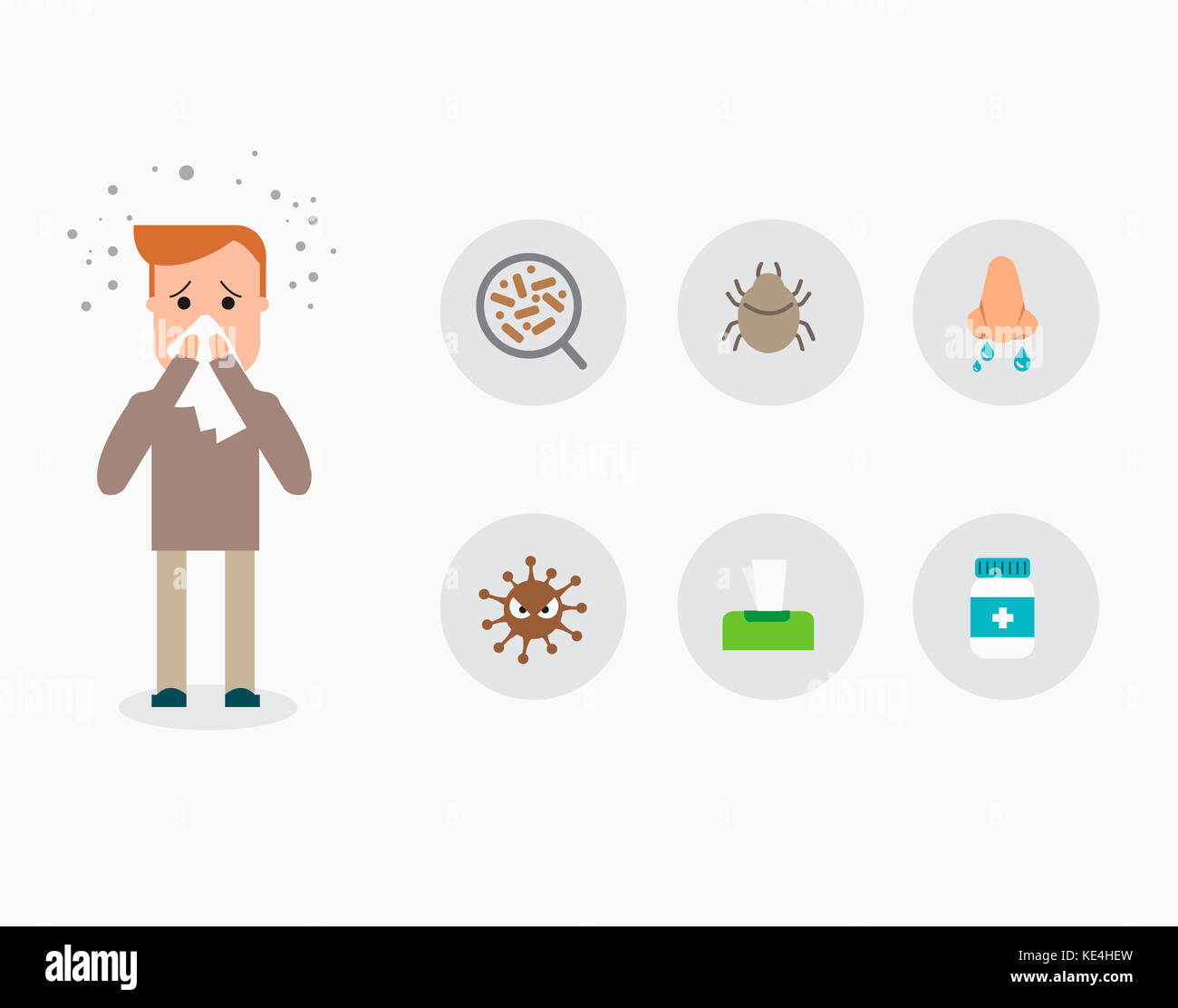 Icons related to fine dust problems Stock Photo - Alamy