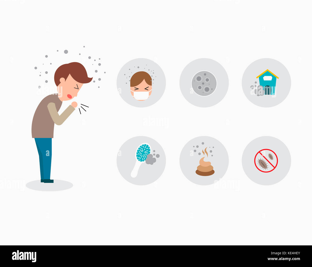 Icons related to fine dust problems Stock Photo - Alamy