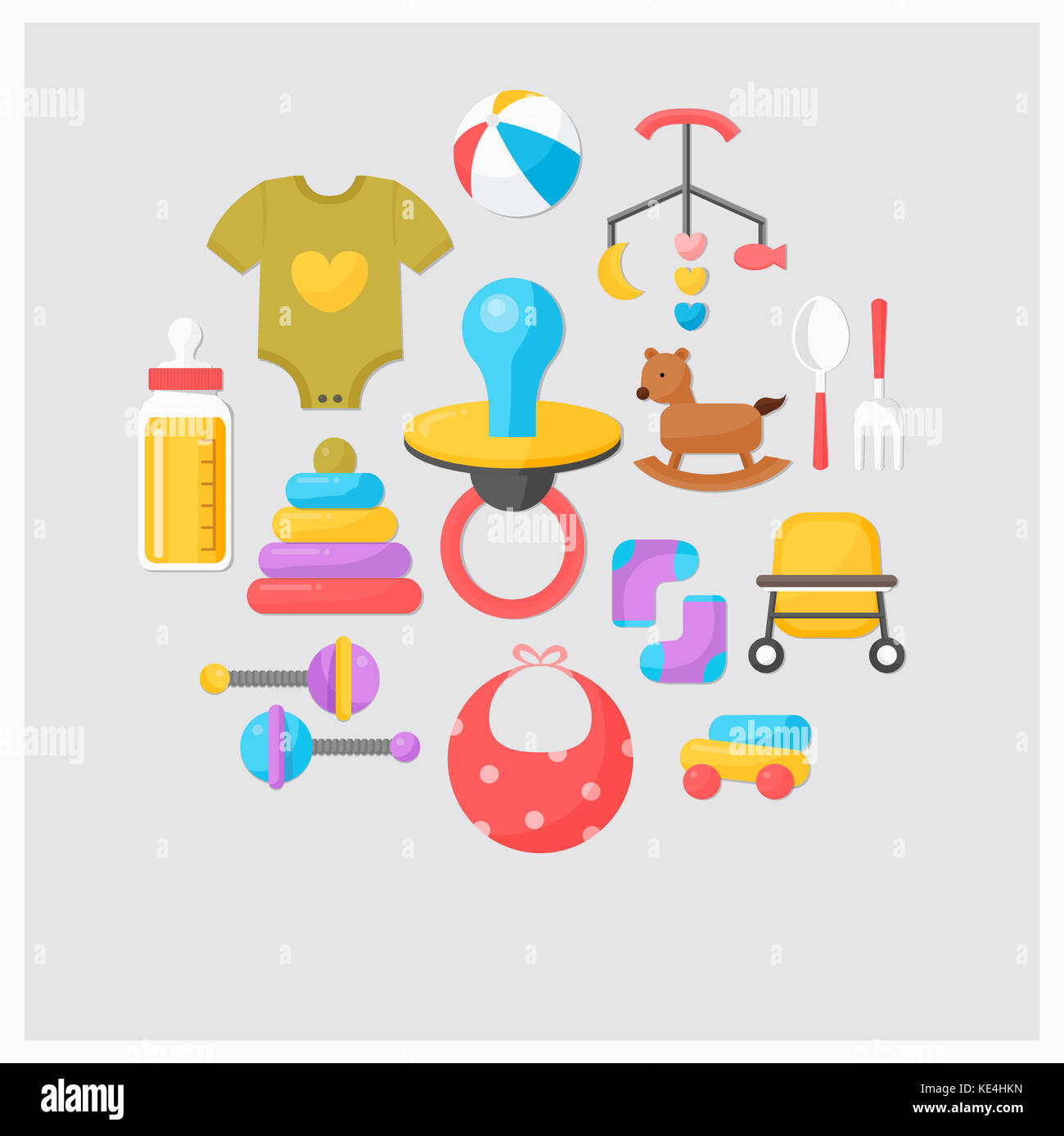 Various objects of baby supplies Stock Photo - Alamy