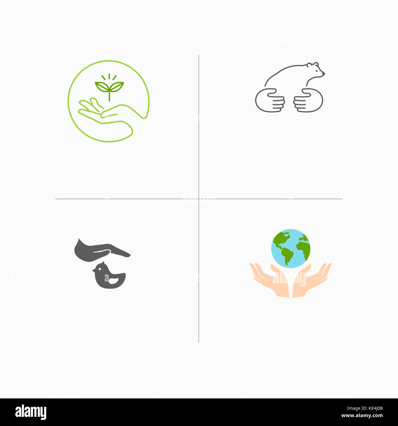 Label stickers related to environmental protection Stock Photo - Alamy