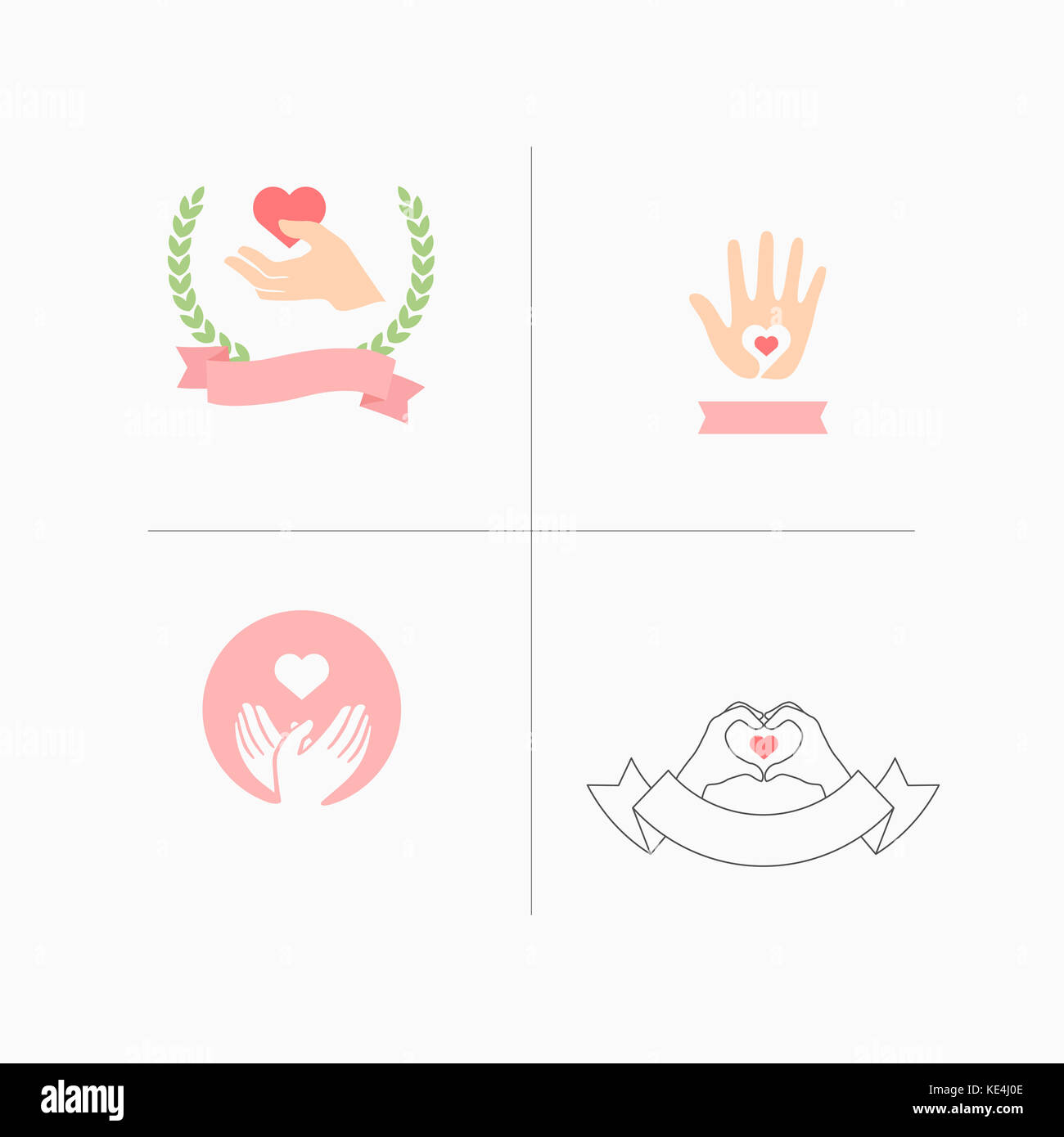 Label stickers related to donation Stock Photo - Alamy