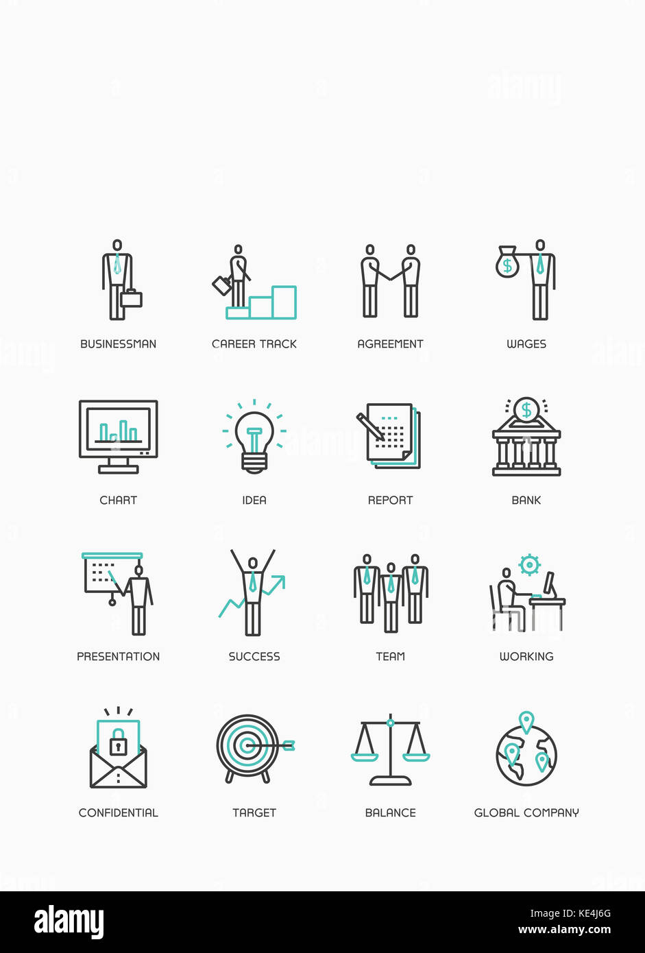 Set of various icons related to business Stock Photo - Alamy