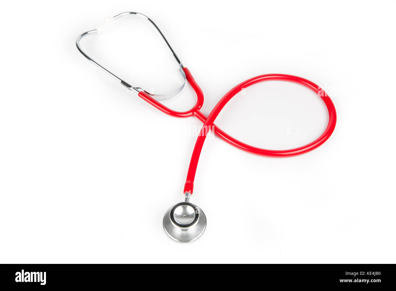 Red Medical phonendoscope Stock Photo - Alamy