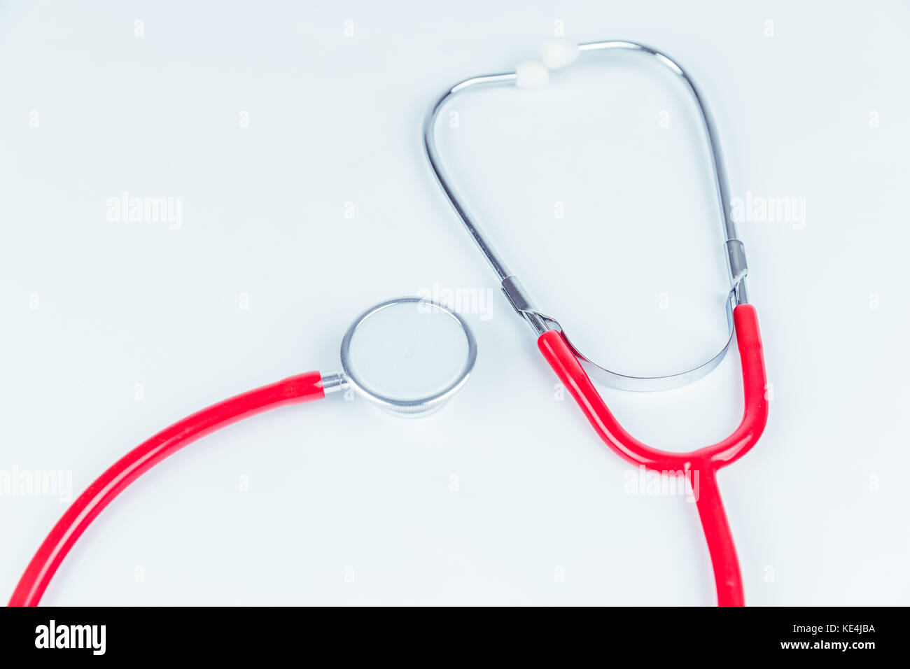 Red Medical phonendoscope Stock Photo - Alamy