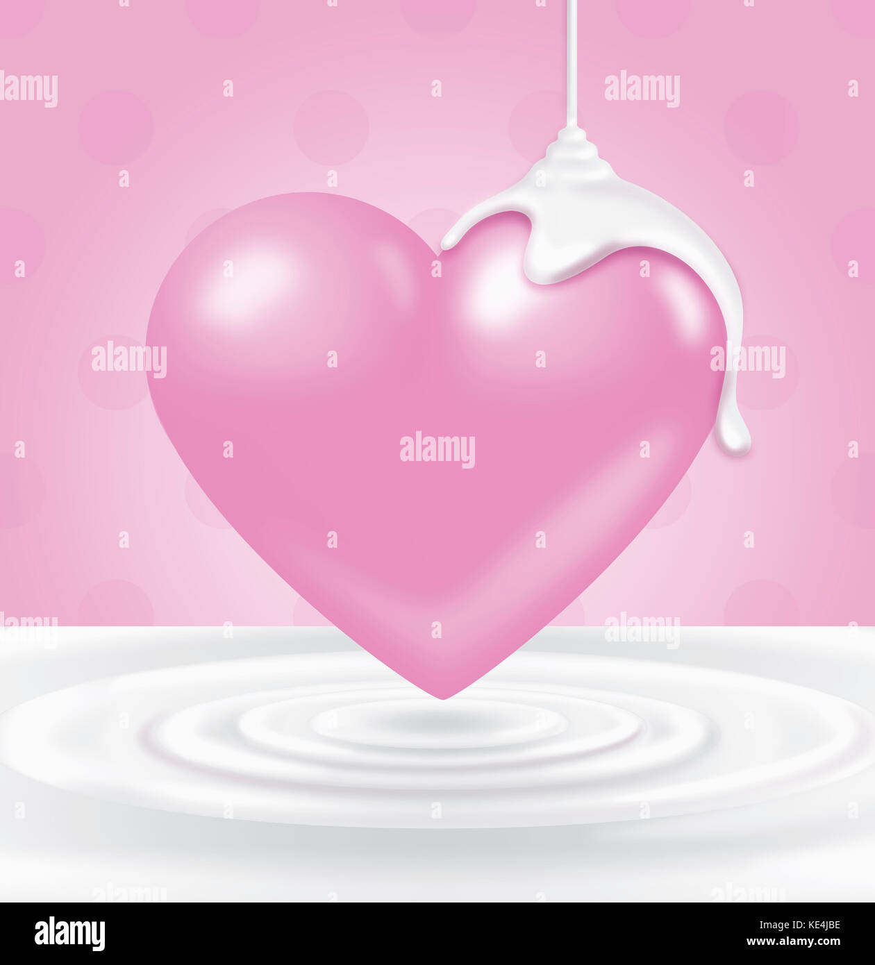 White liquid flowing on heart Stock Photo - Alamy