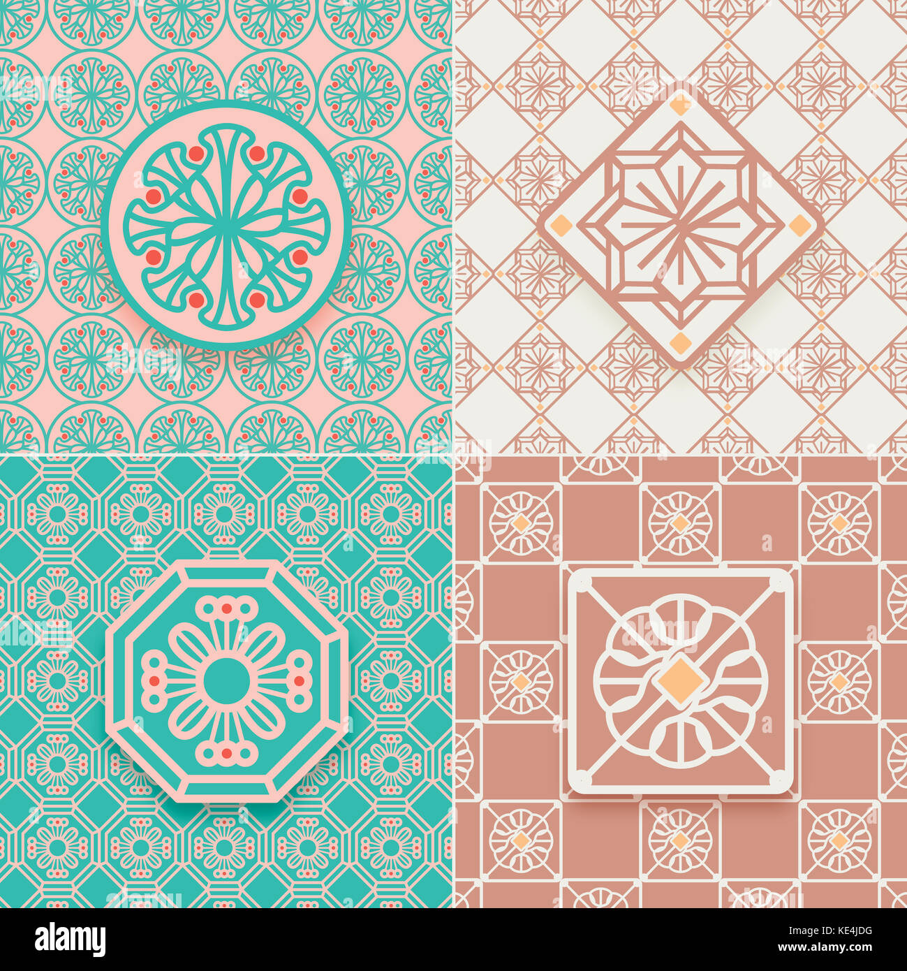 Various oriental geometric patterns Stock Photo - Alamy