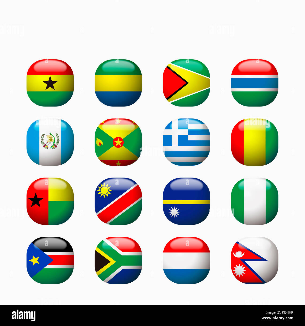Icon set of various national flags Stock Photo - Alamy
