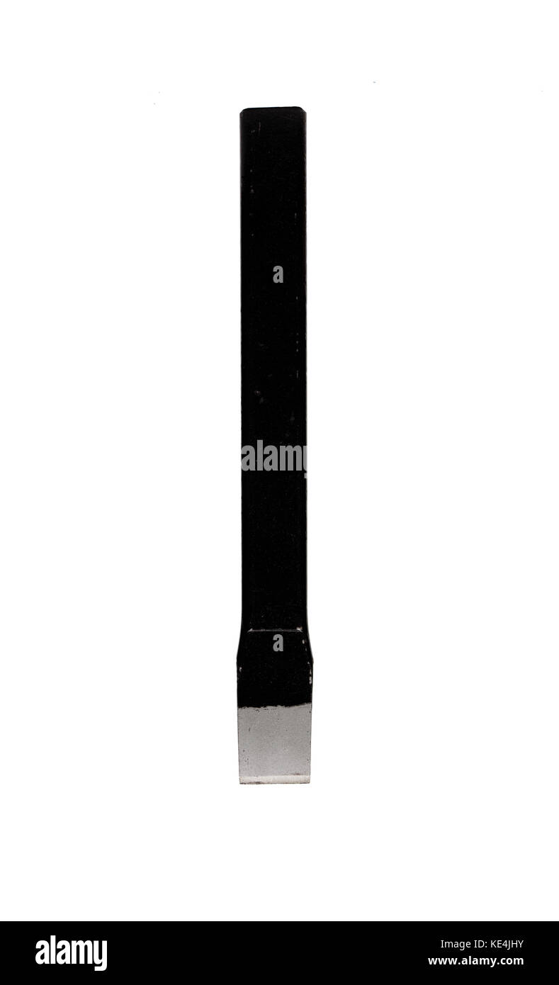 Black metalic chisel isolated on a white background Stock Photo - Alamy