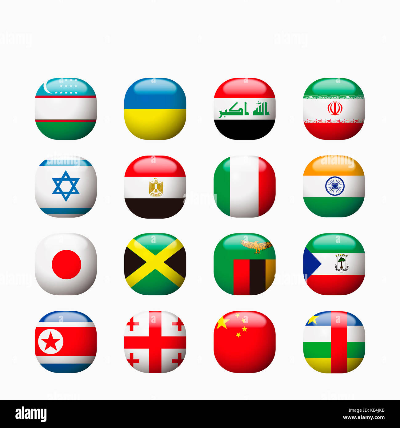 Icon set of various national flags Stock Photo - Alamy