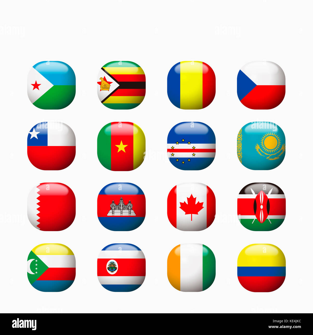 Icon set of various national flags Stock Photo - Alamy