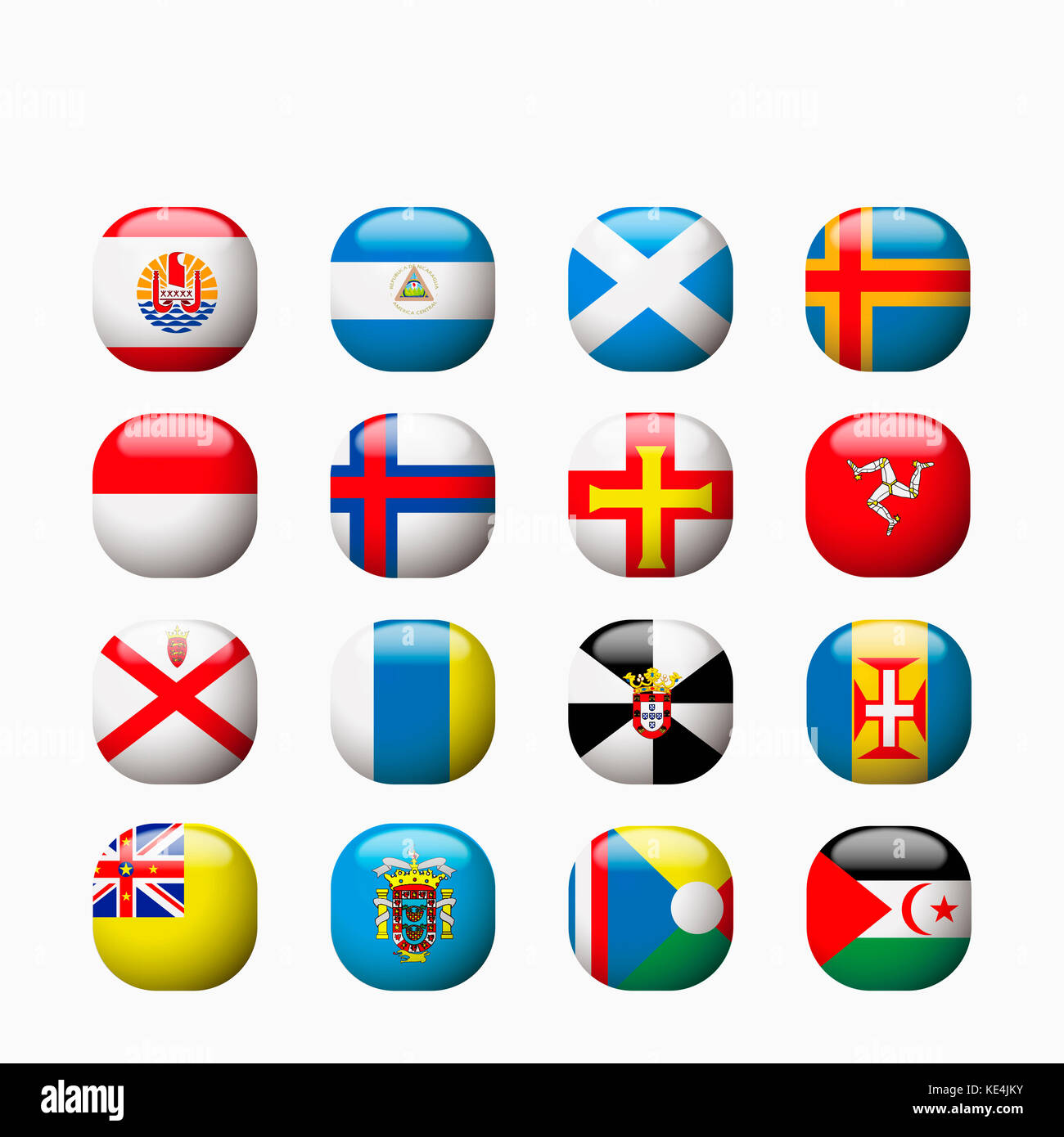 Icon set of various national flags Stock Photo - Alamy