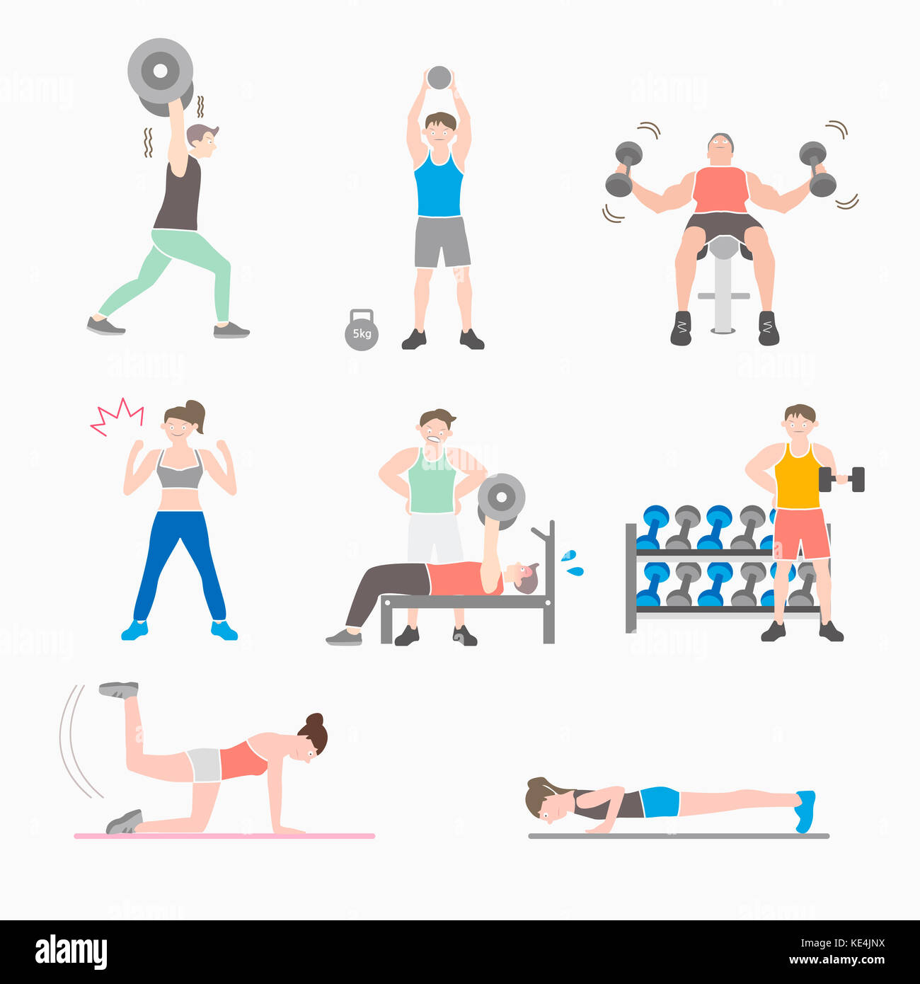 Plank workout illustration hi-res stock photography and images - Alamy