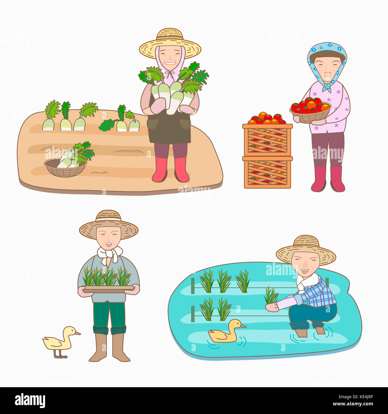People working in farming industry Stock Photo - Alamy