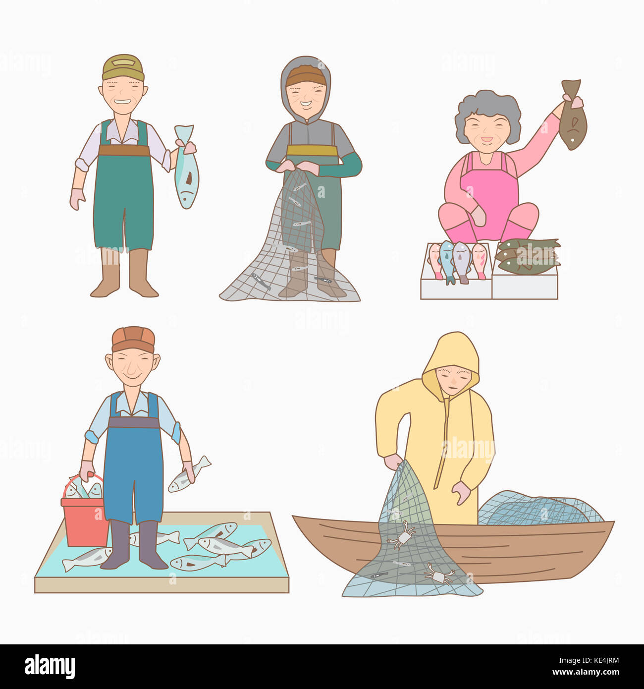 People working in fishing industry Stock Photo - Alamy