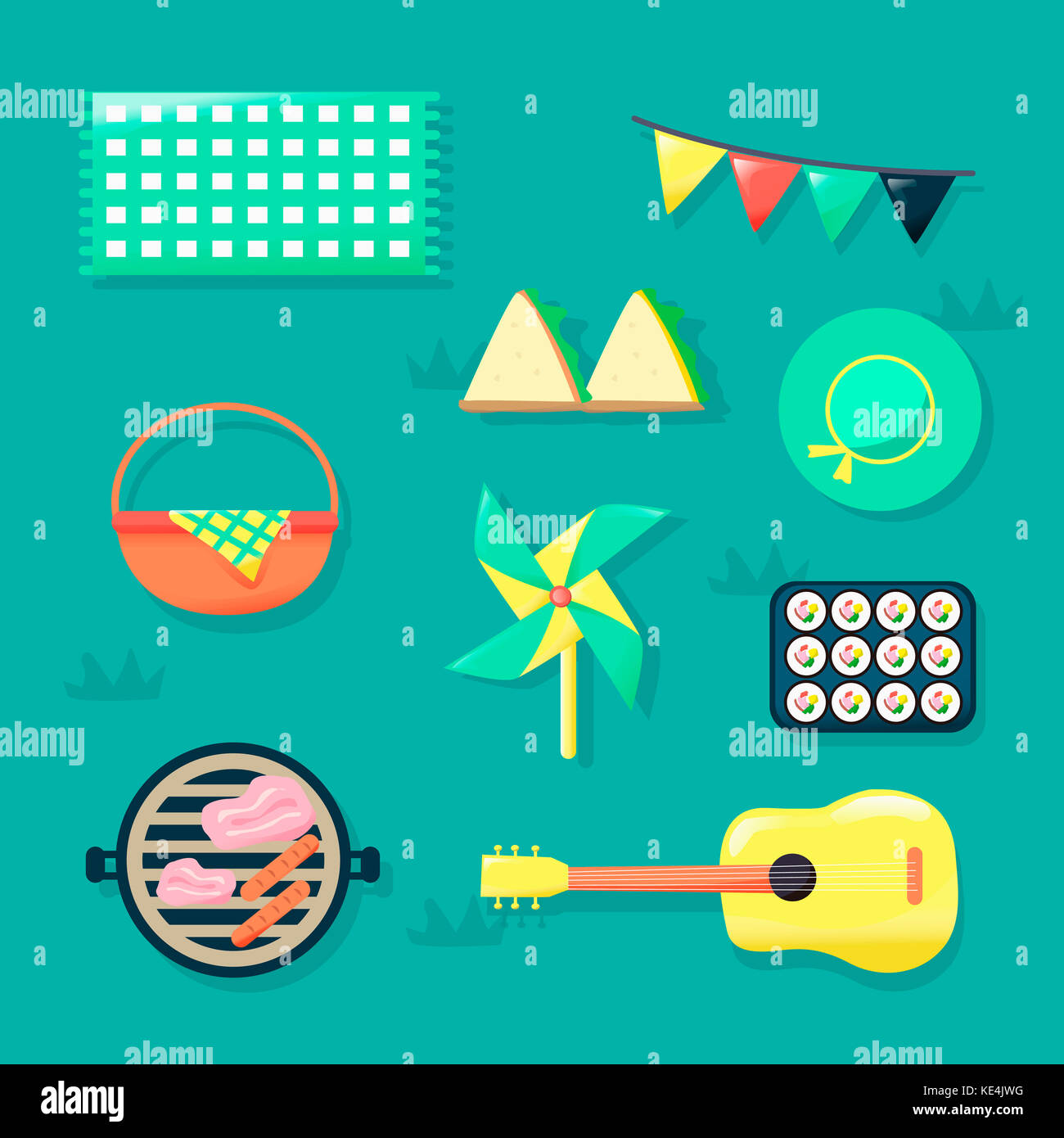 Party picnic basket icon hi-res stock photography and images - Alamy