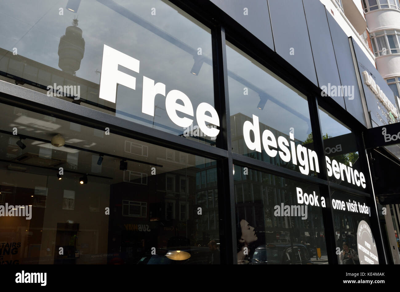Free Design Service sign outside a shop, London, UK Stock Photo - Alamy
