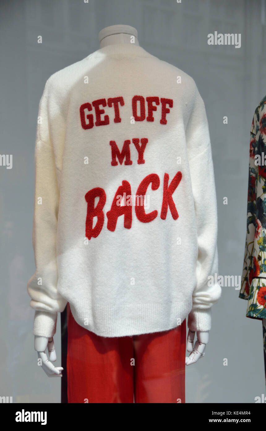 ’Get off my Back’ written on the back of a shirt Stock Photo - Alamy