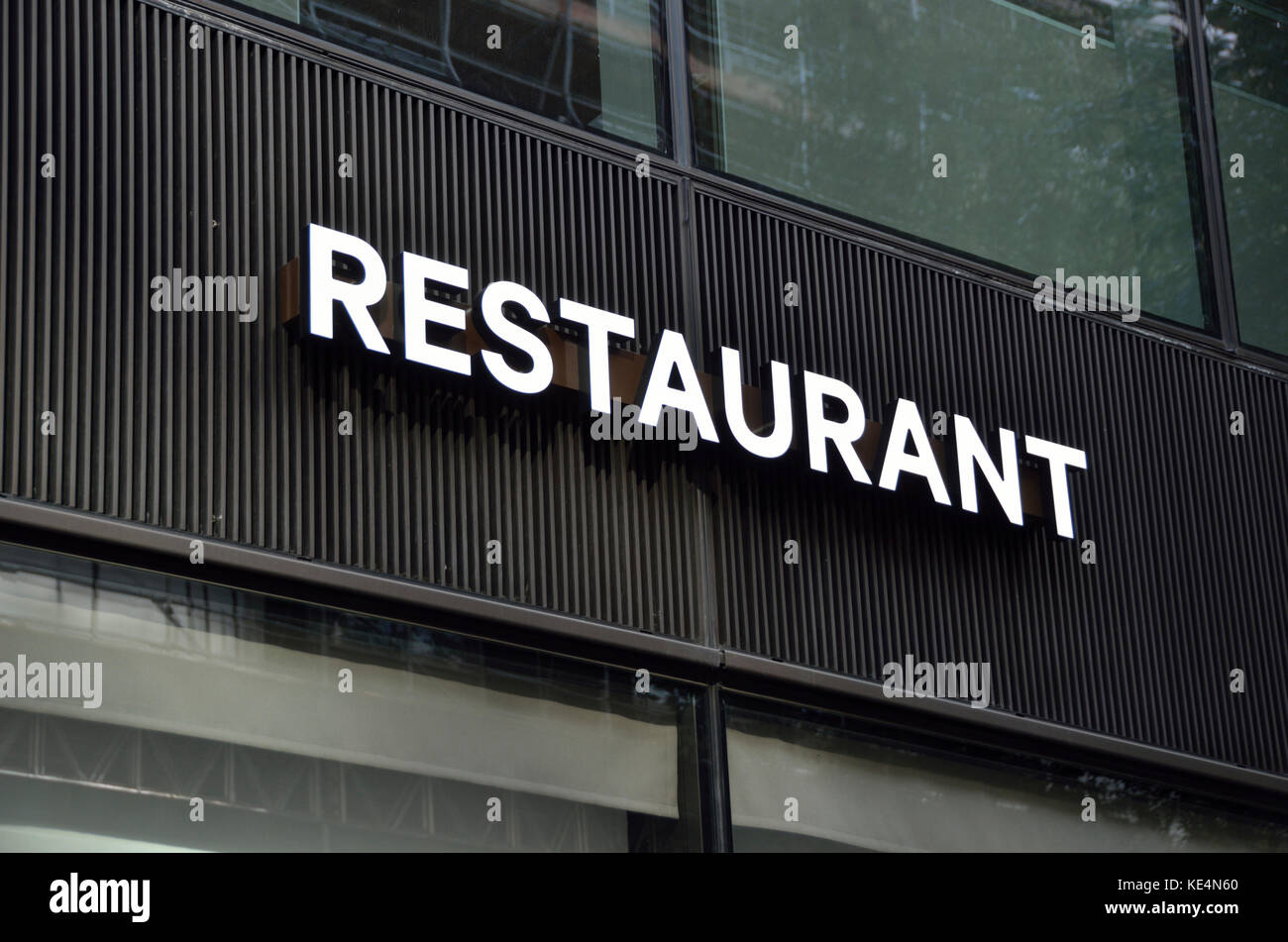 Generic ’restaurant’ sign on a building exterior Stock Photo - Alamy