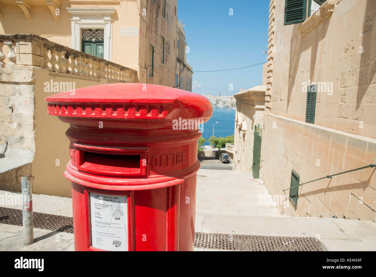 Red pillar box in Valletta Malta Stock Photo - Alamy