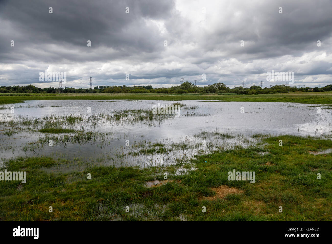 Electricity pylons flooding hi-res stock photography and images - Alamy