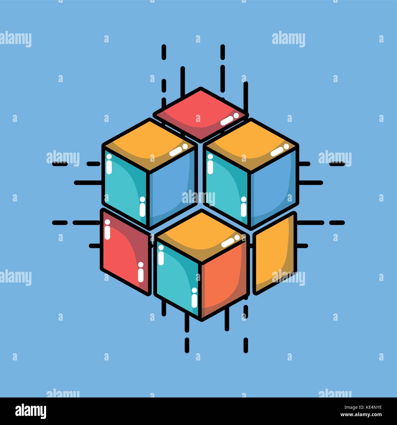 blockchain cubes digital security technology Stock Vector Image & Art ...