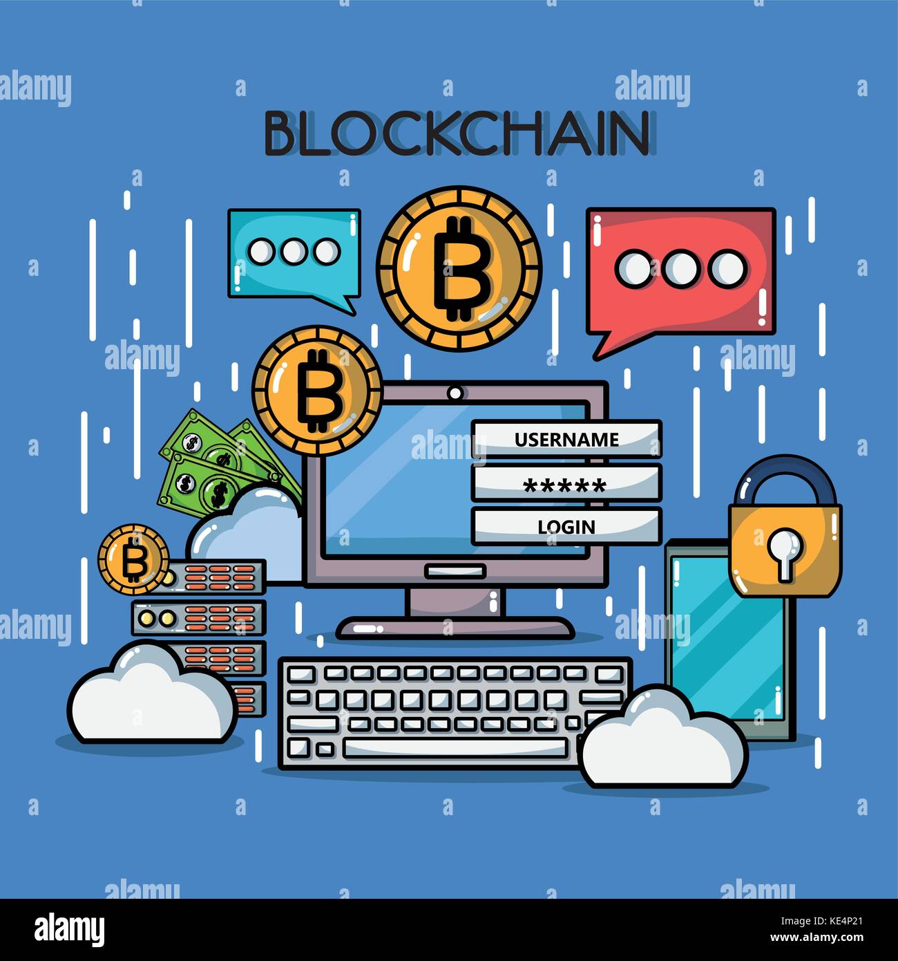 blockchain cubes digital security technology Stock Vector Image & Art ...