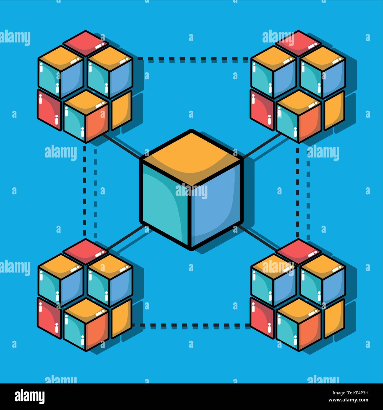 blockchain cubes digital security technology Stock Vector Image & Art ...