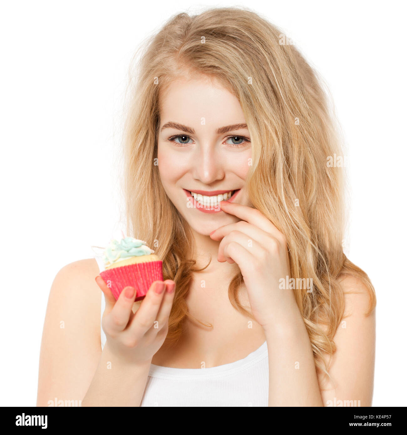 Fat girl eating cake hi-res stock photography and images - Alamy