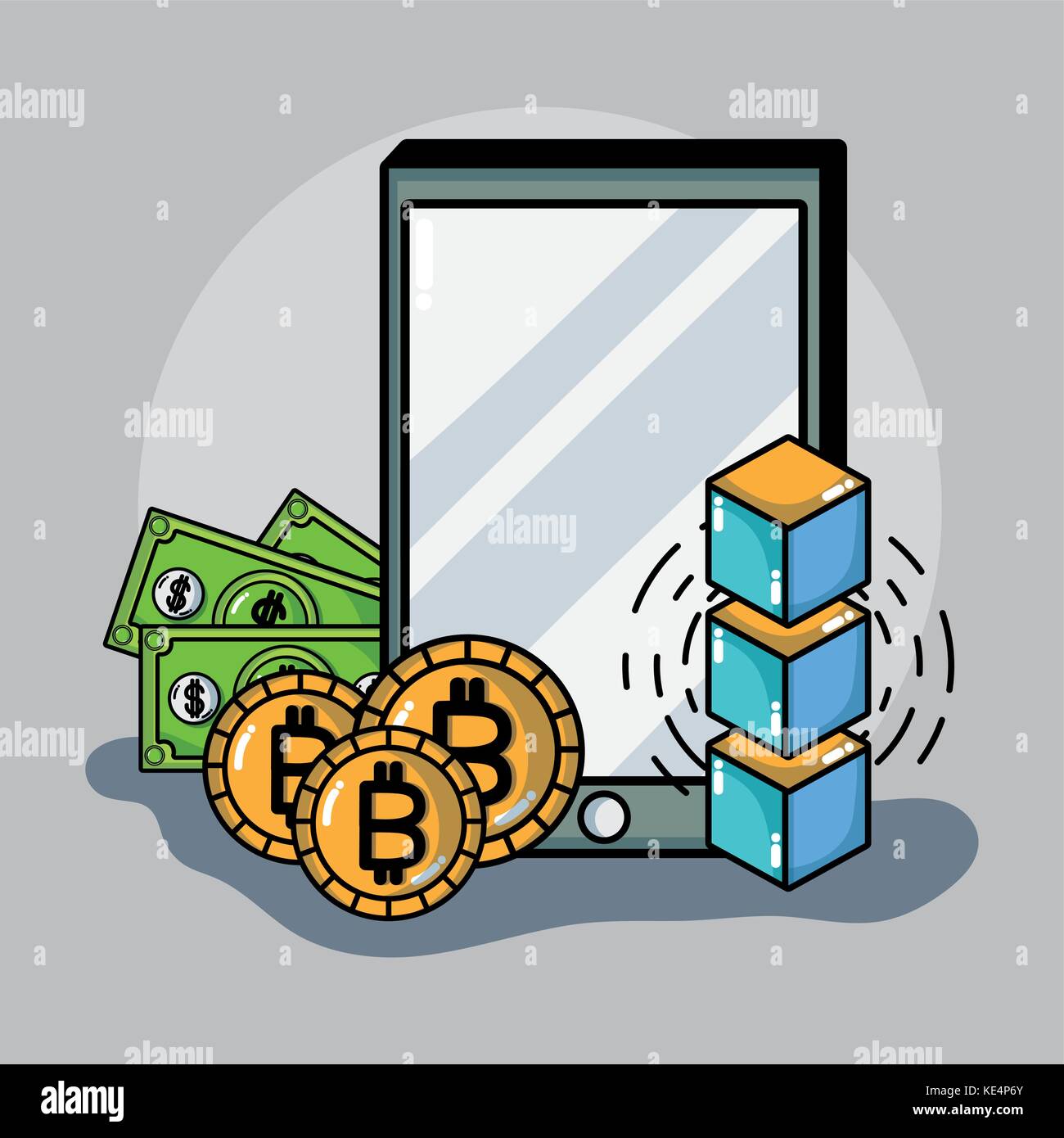 Bitcoins smartphone Stock Vector Images - Alamy