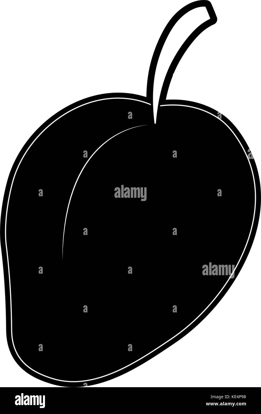 Peach icon element fruit Black and White Stock Photos & Images - Alamy