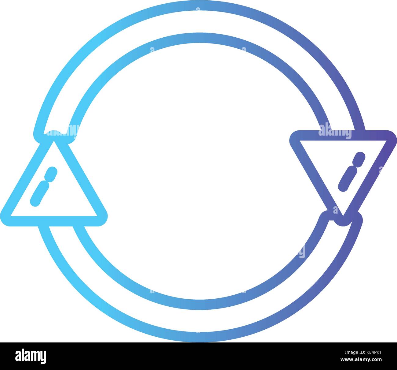 line arrows in circle symbol of loading progress Stock Vector Image ...